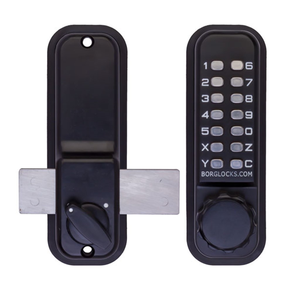 BORG DIGITAL LOCK 2605 M/GRADE PRO BLK KNOB RIM MOUNT DEADBOLT | Borg ...