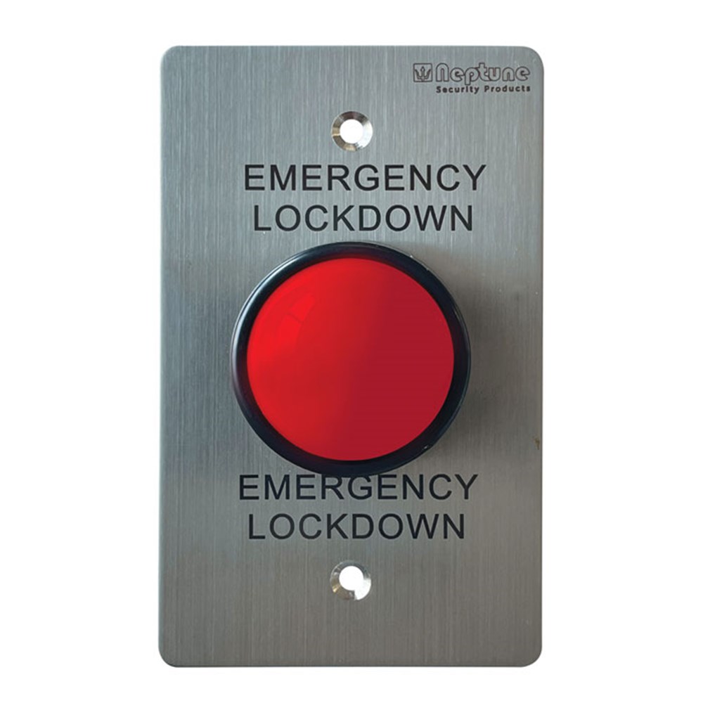 Neptune Emergency Lockdown,ANSI,IP65,NO/NC/C,1.7mm SS,Dome,Red | Exit ...